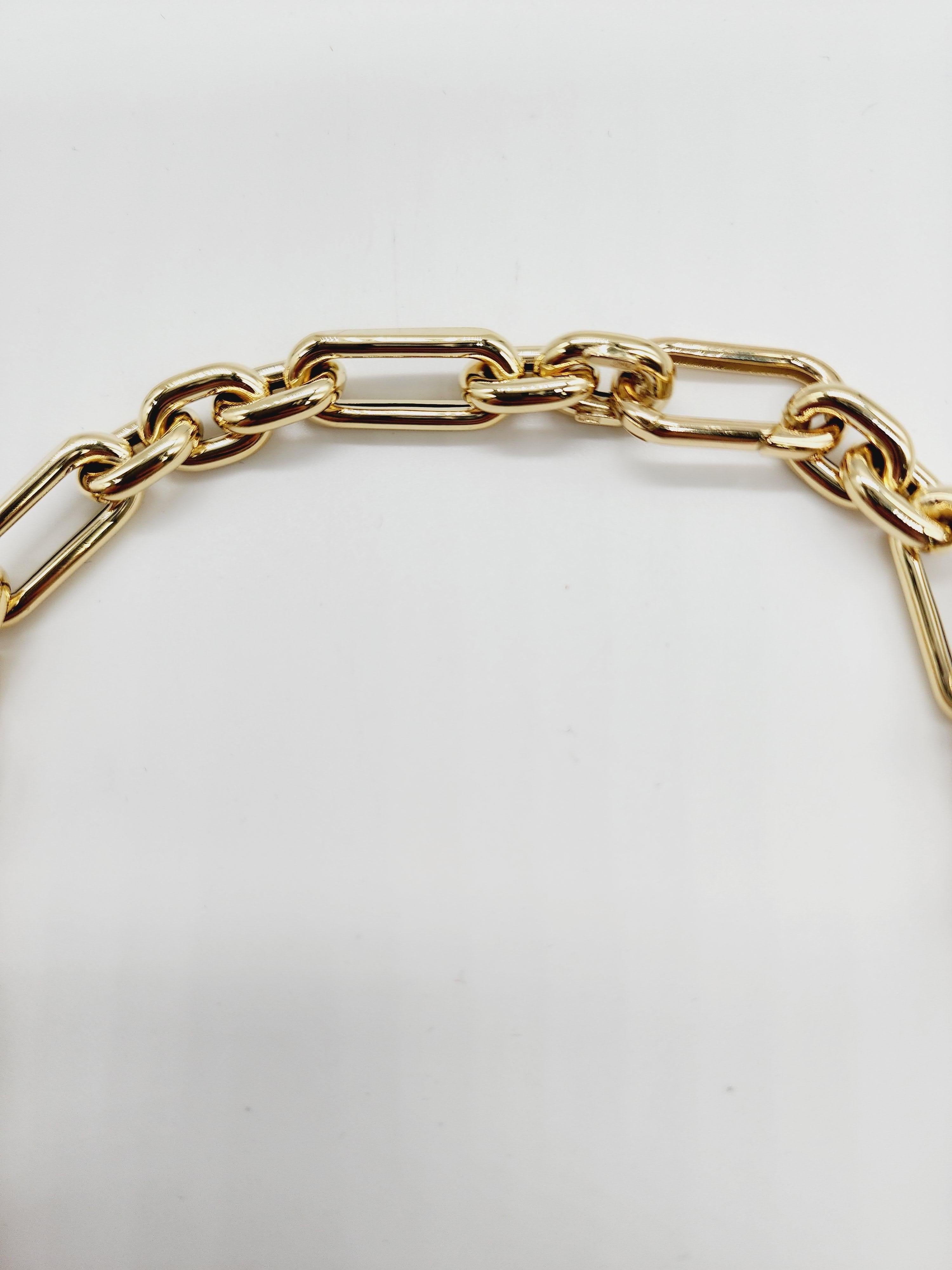 18 Karat Yellow Gold Italian Link Chain 16'' 9mm For Sale at 1stDibs