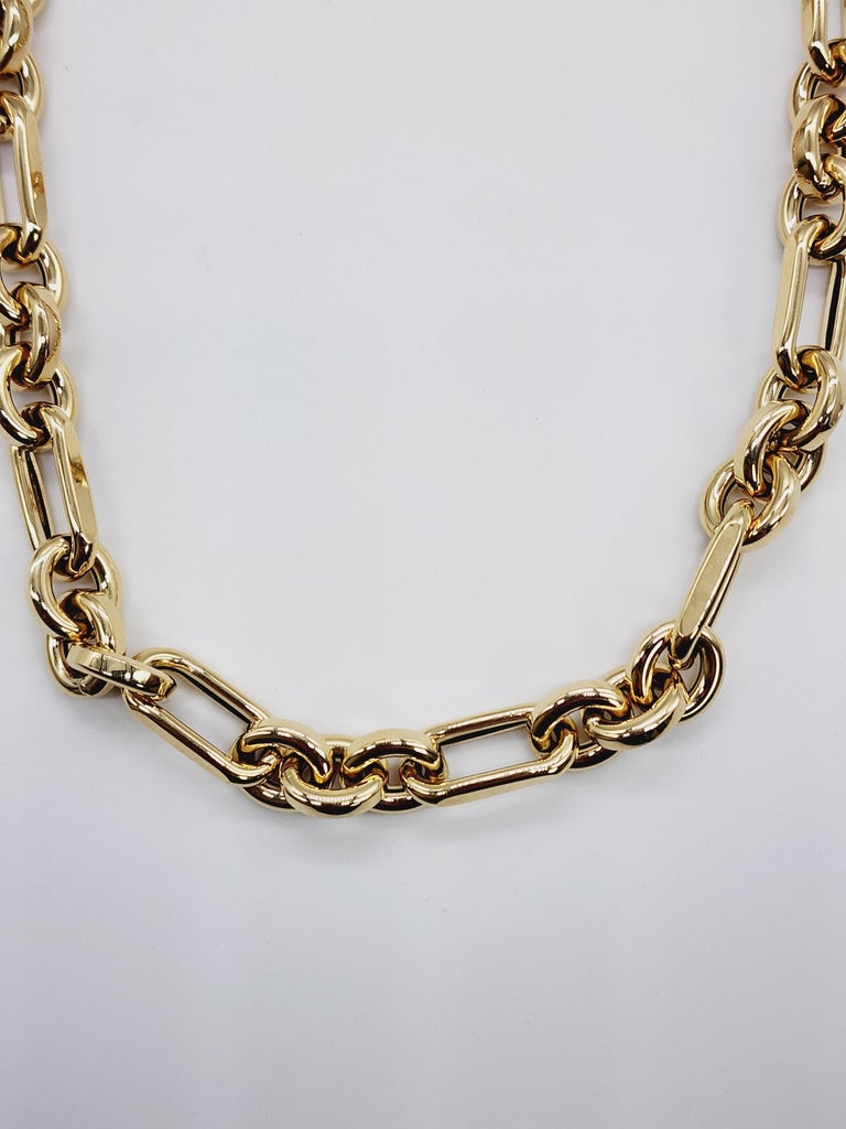 18 Karat Yellow Gold Link Chain For Sale at 1stDibs