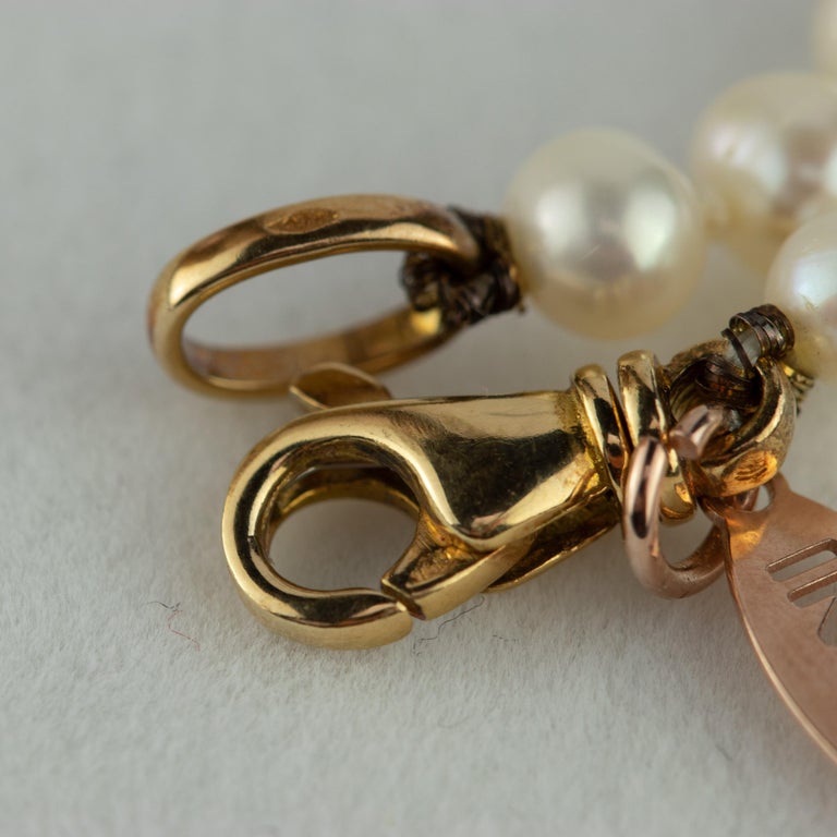 18 Karat Yellow Gold Lobster Claw Closure Freshwater Pearl Choker ...