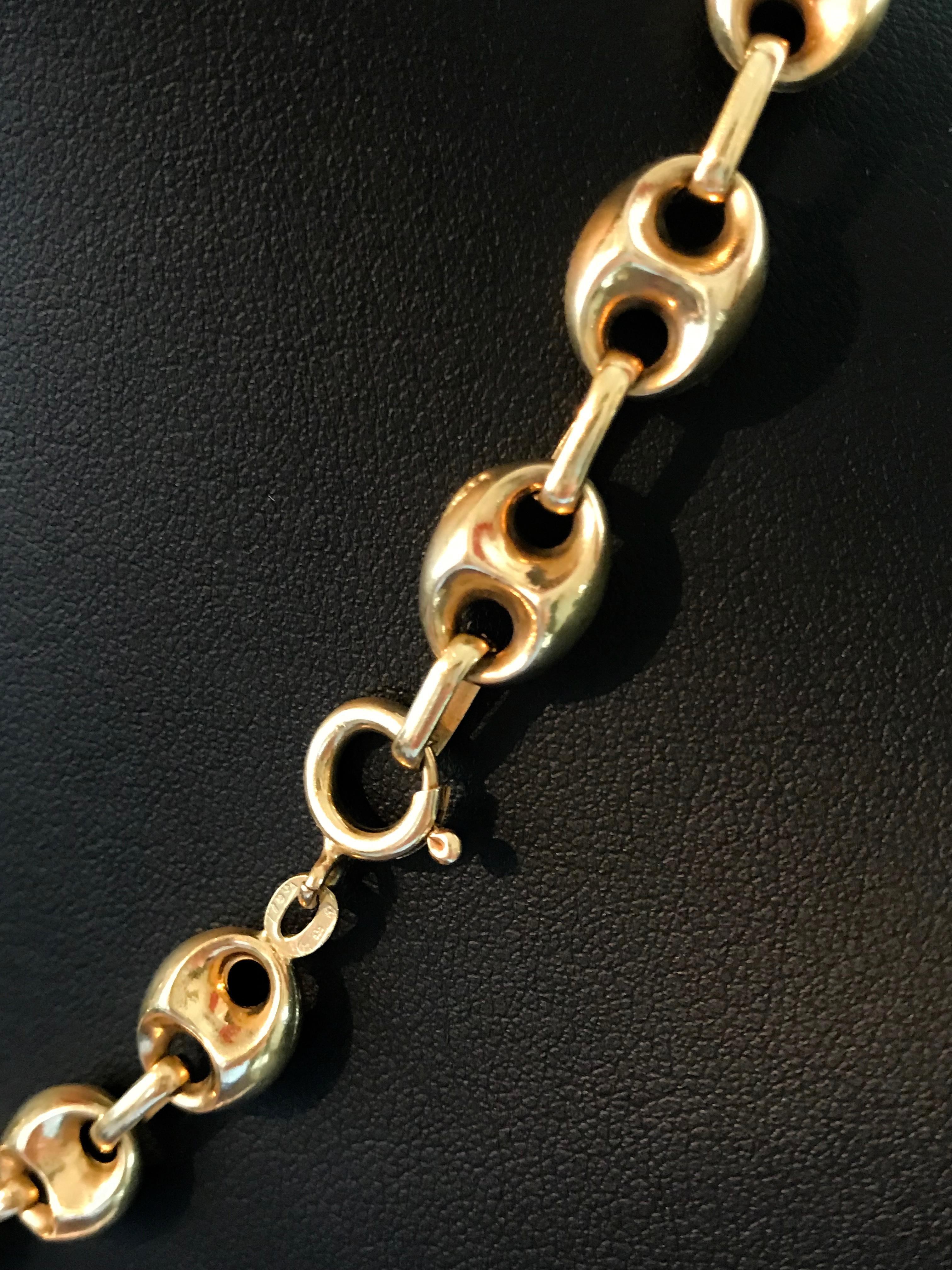 18 Karat Yellow Gold Mariner Style Link Chain Necklace For Sale at ...