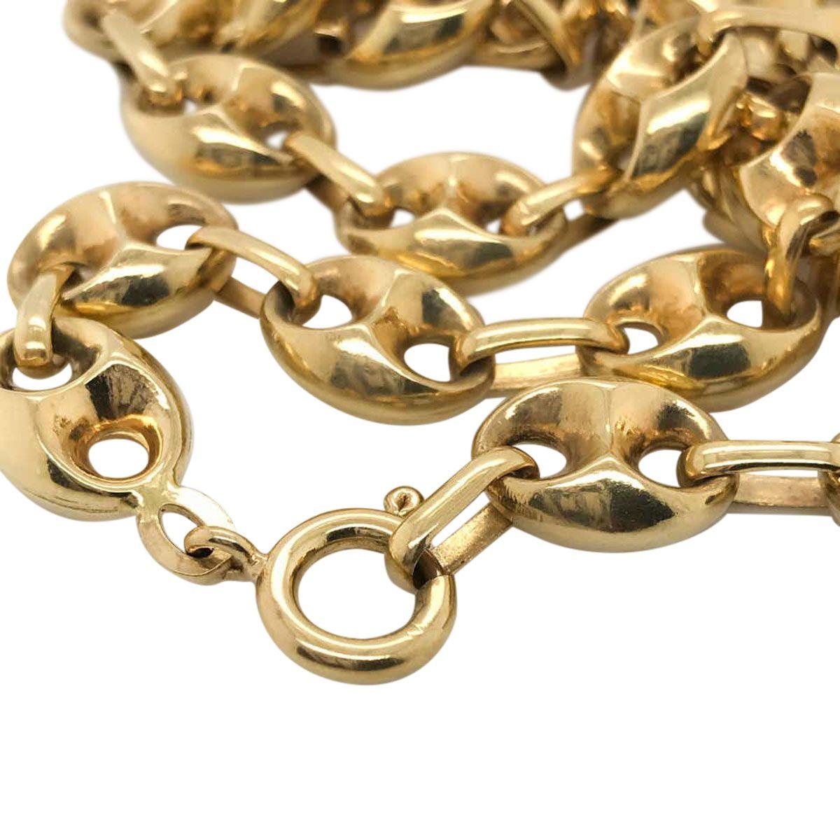 18 Karat Yellow Gold Mariner Style Link Chain Necklace For Sale at ...