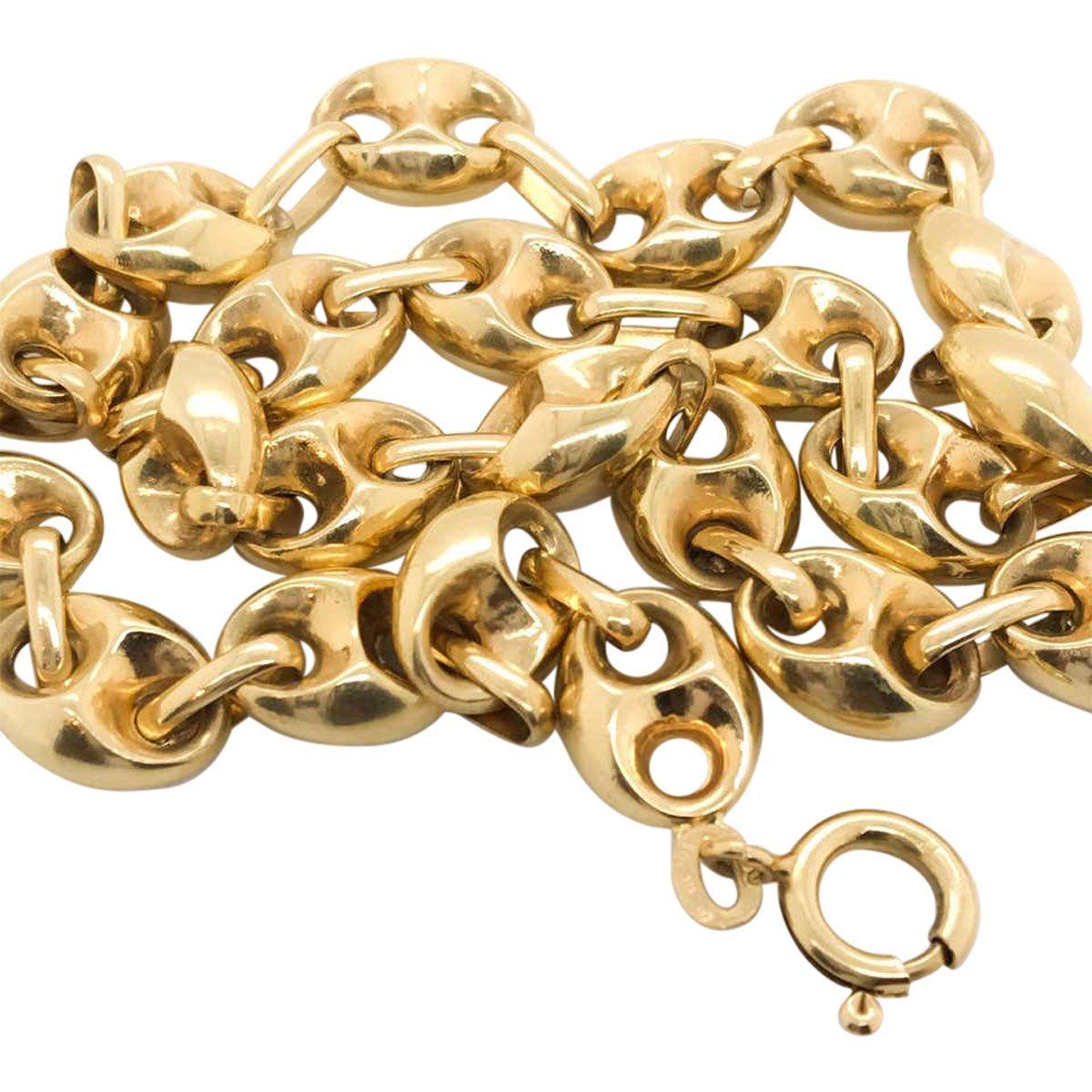18 Karat Yellow Gold Mariner Style Link Chain Necklace For Sale at ...