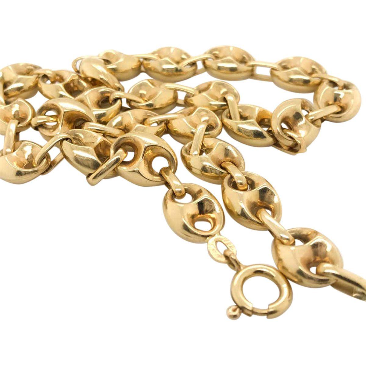 18 Karat Yellow Gold Mariner Style Link Chain Necklace For Sale at ...