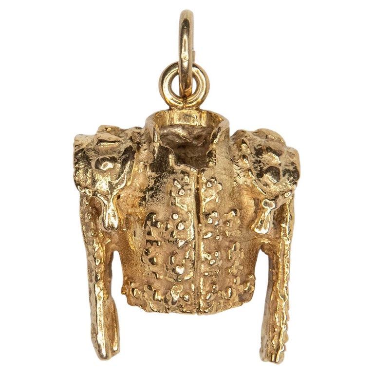 18 Karat Yellow Gold Military Jacket Pendant or Charm For Sale at 1stDibs