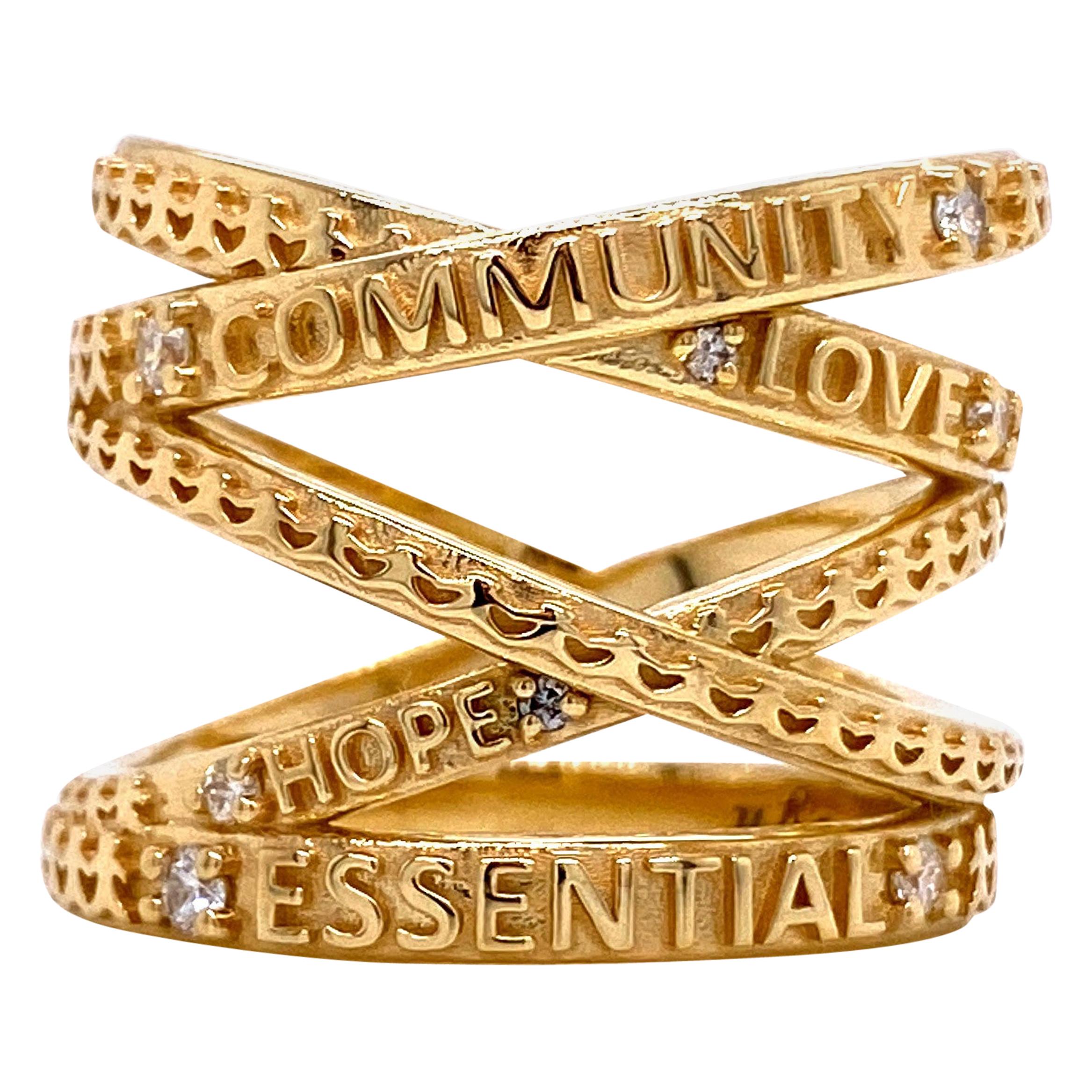 18 Karat Yellow Gold and Oxidized Sterling Silver "Not Non-Essential ...