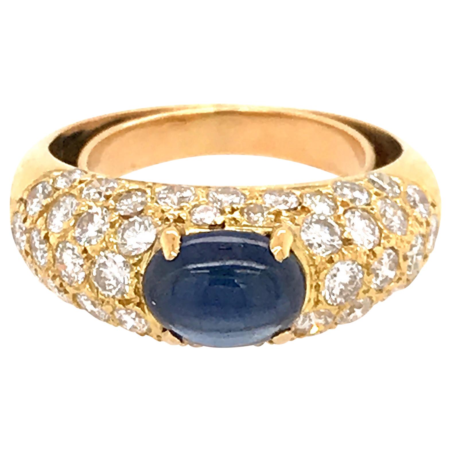 Attractive Trim and Tailored 22 Karat Sapphire Cabochon Ring For Sale ...