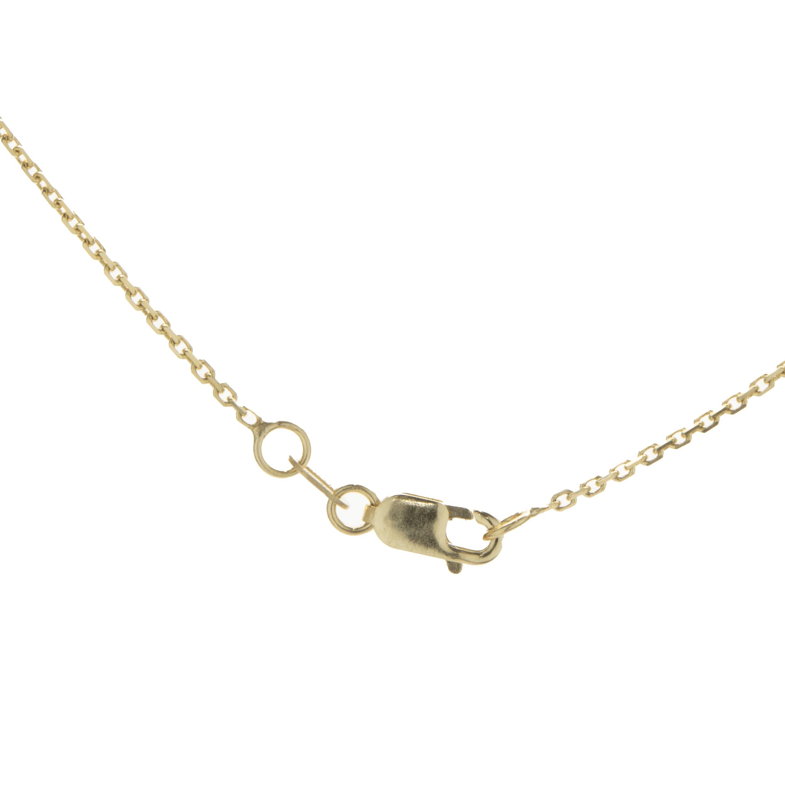 18 Karat Yellow Gold Pave Diamond Loop Necklace For Sale at 1stDibs