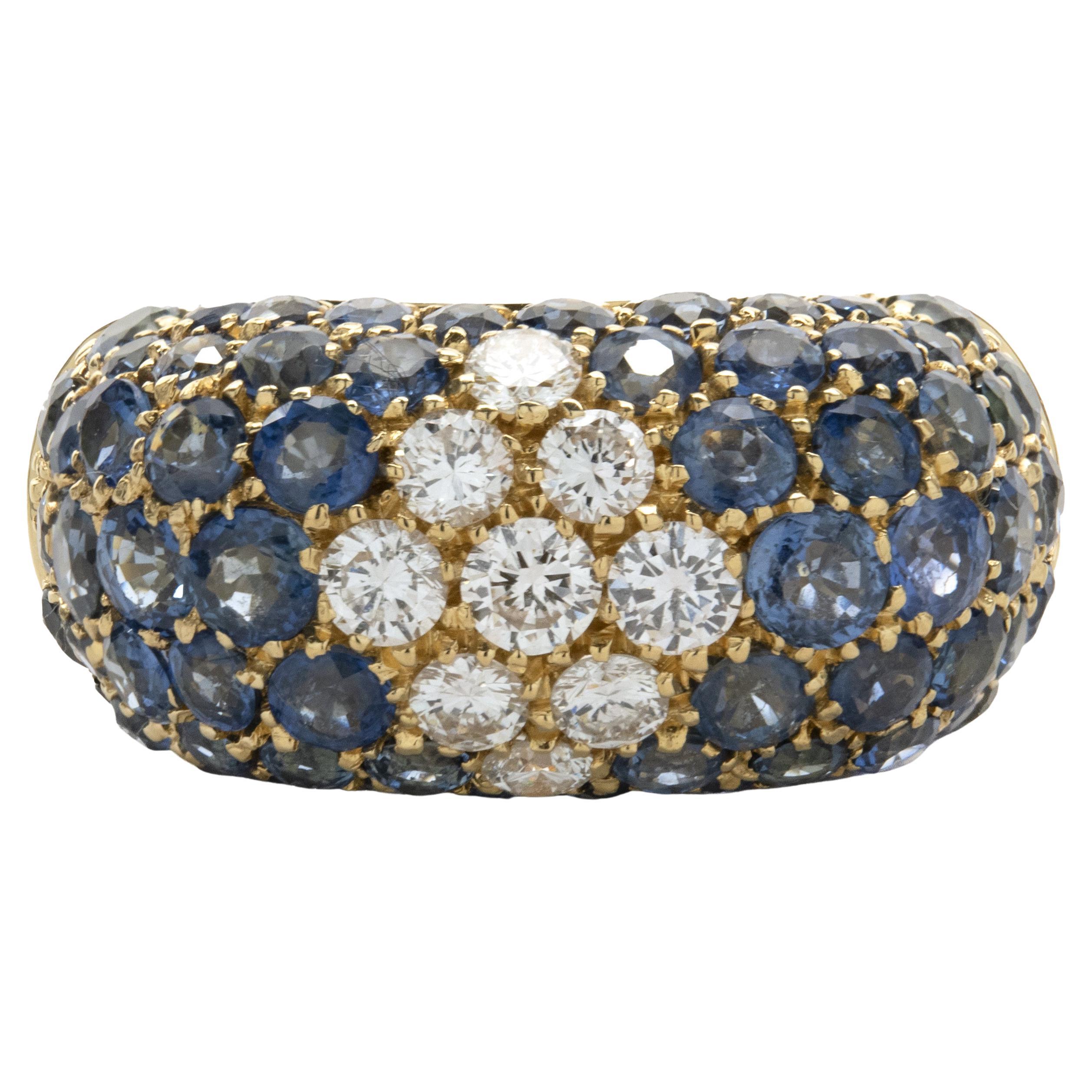 18 Karat Yellow Gold Pave Diamond Loop Ring For Sale at 1stDibs
