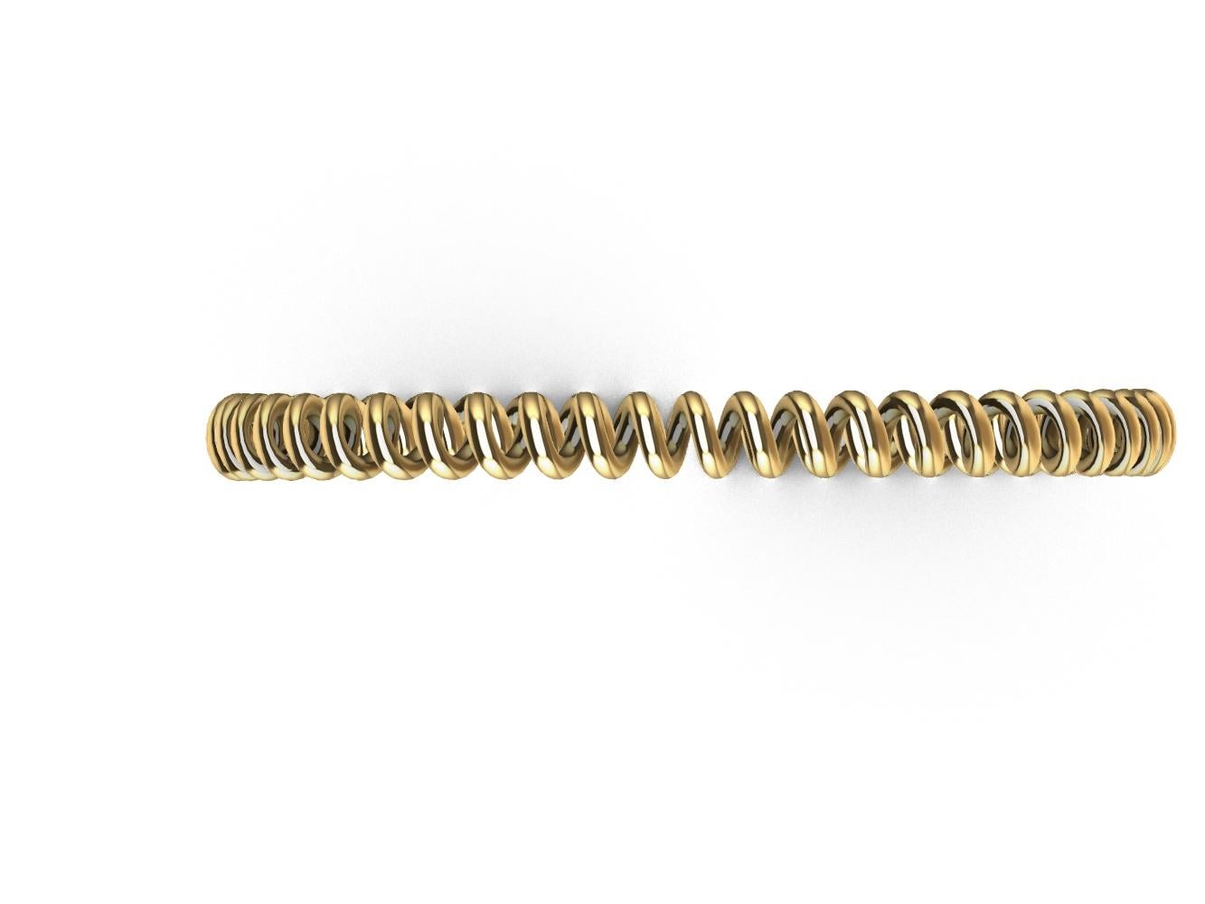 18 Karat Yellow Gold Phone Coil Bangle For Sale at 1stDibs