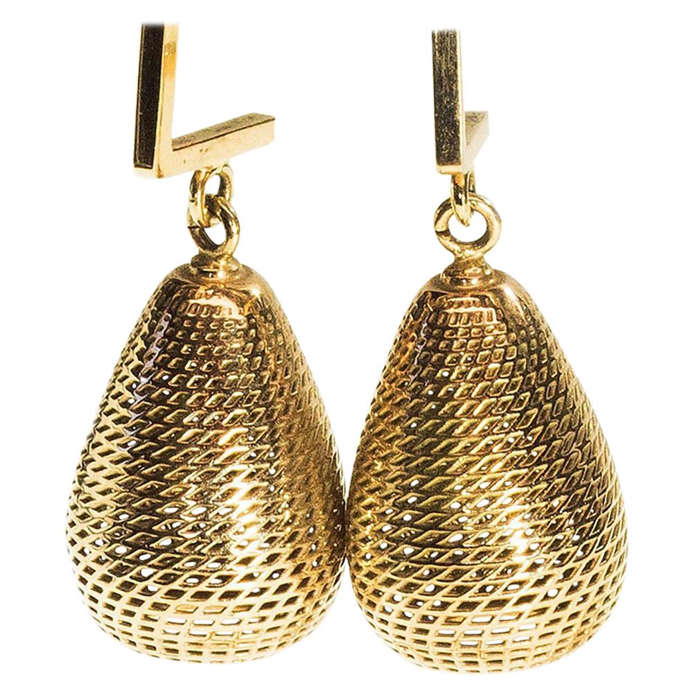 18 Karat Yellow Gold Diamonds Sunflower , Unique Dangle Drop Earrings ...