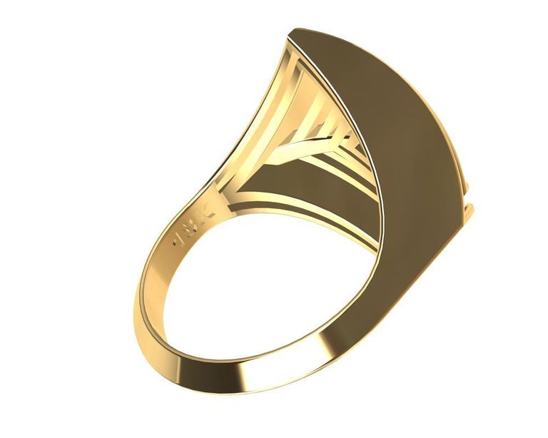 Customizable 18 Karat Yellow Gold Rhombus Row Ring For Sale at 1stDibs