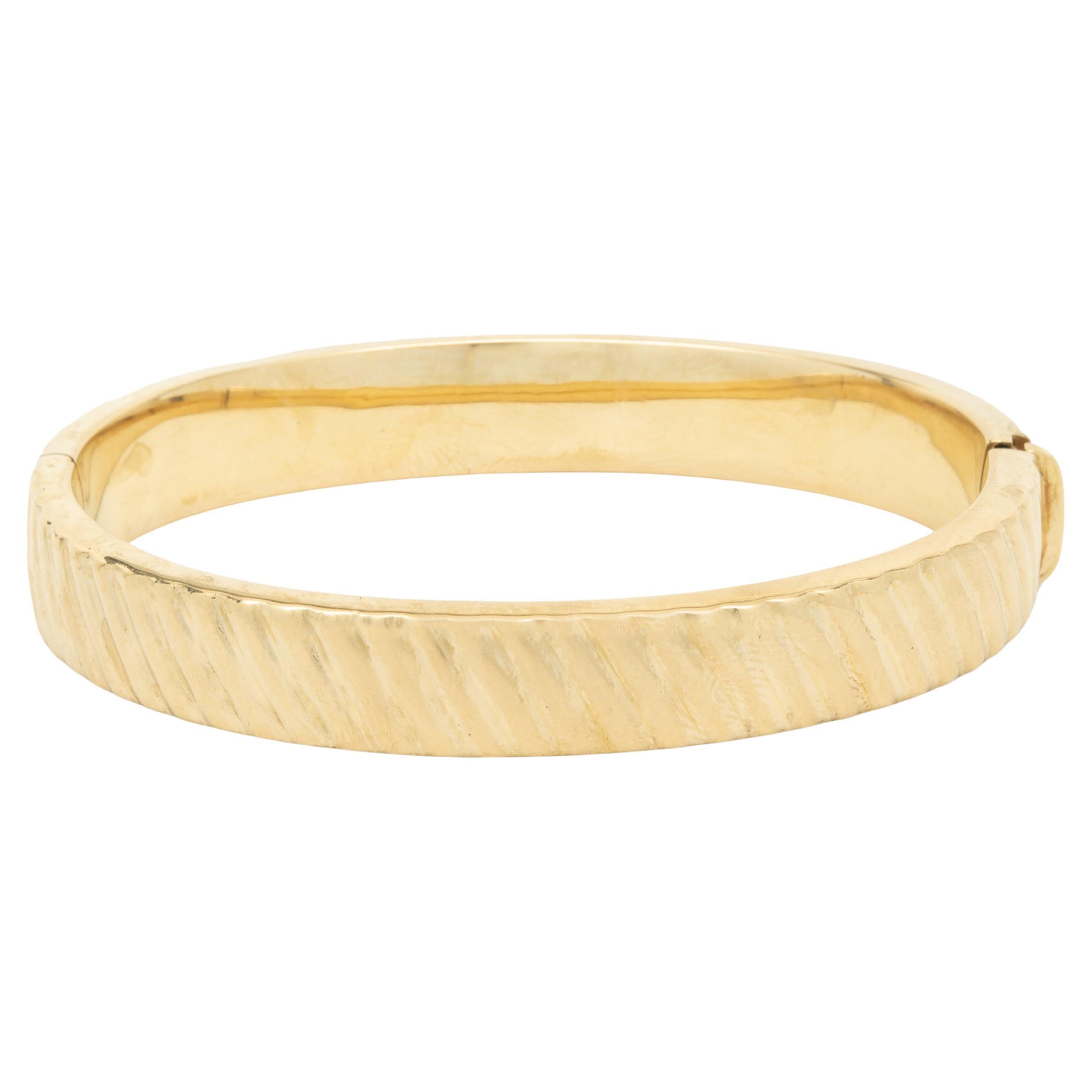 Italian 18 Karat Yellow Gold Bangle Bracelet Circa 1980 at 1stDibs