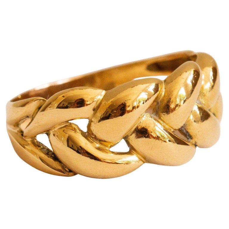 18 Karat Yellow Gold Ring With Openwork Braid Motif For Sale at 1stDibs