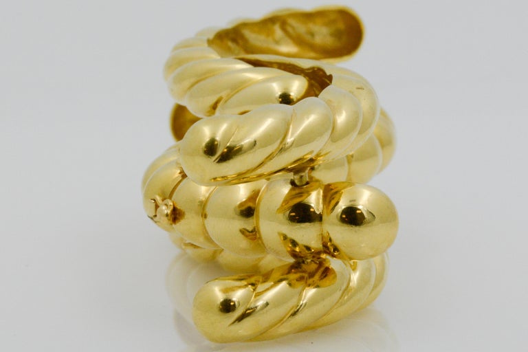 18 Karat Yellow Gold Rope Bar Bracelet For Sale at 1stDibs