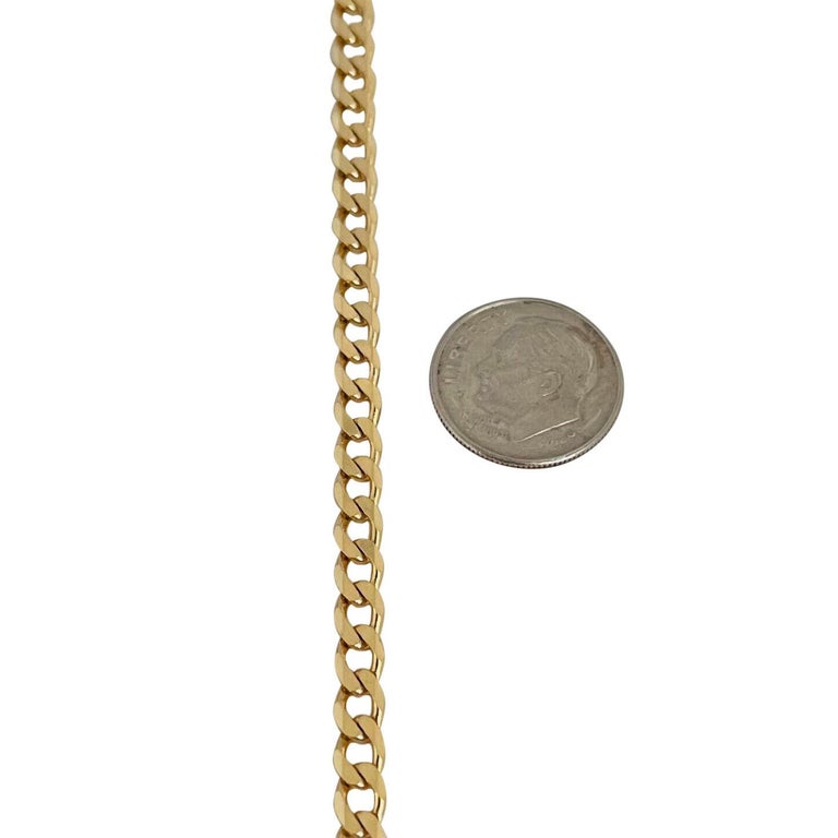 18 Karat Yellow Gold Semi Solid Men's Curb Link Bracelet For Sale at ...