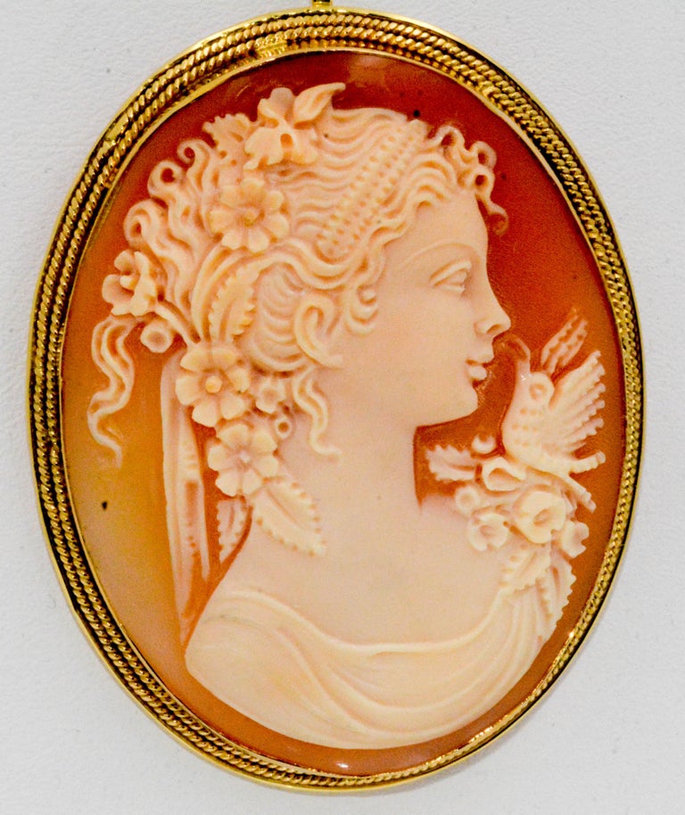 18K Yellow Gold Victorian Cameo Pendant and Brooch at 1stDibs | look ...