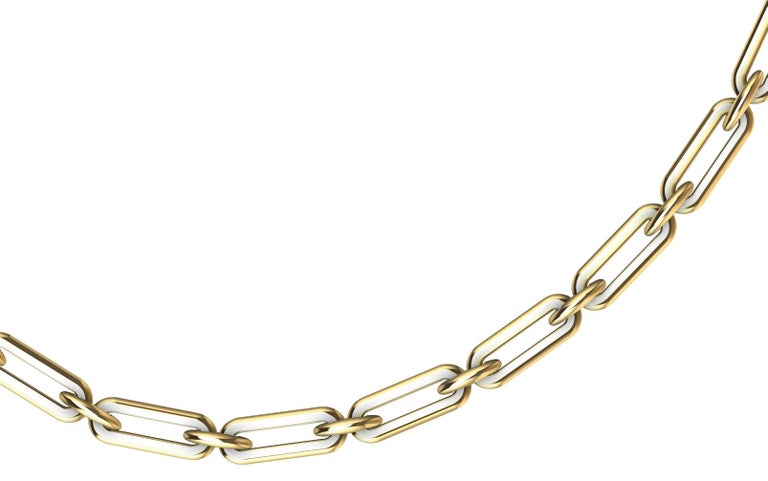 18 Karat Yellow Gold Small Link Chain Necklace For Sale at 1stDibs