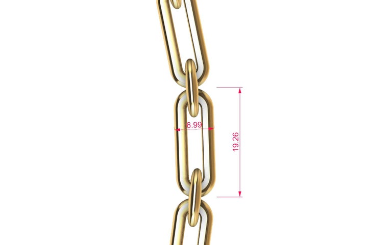 18 Karat Yellow Gold Small Link Chain Necklace For Sale at 1stDibs