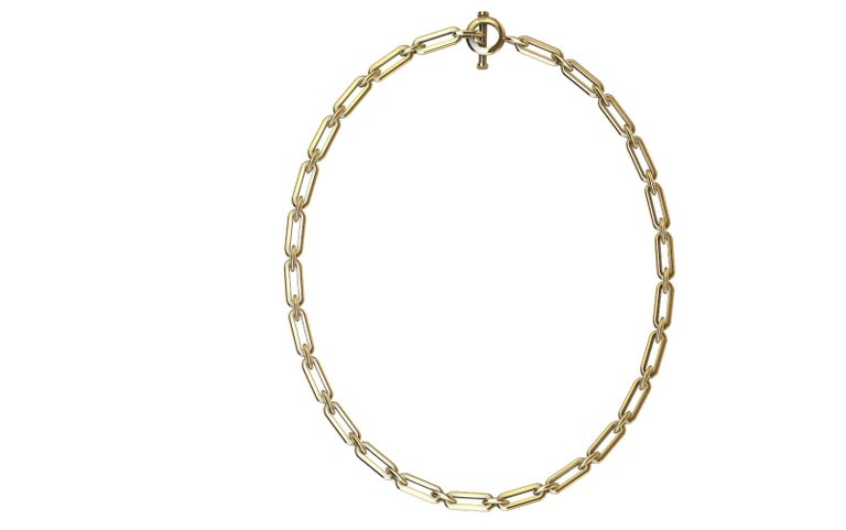 18 Karat Yellow Gold Small Link Chain Necklace For Sale at 1stDibs
