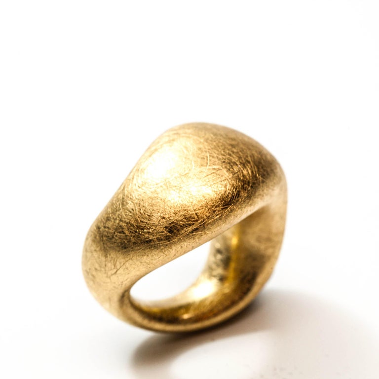 18 Karat Yellow Gold, Small Pinky Solid Ring at 1stDibs