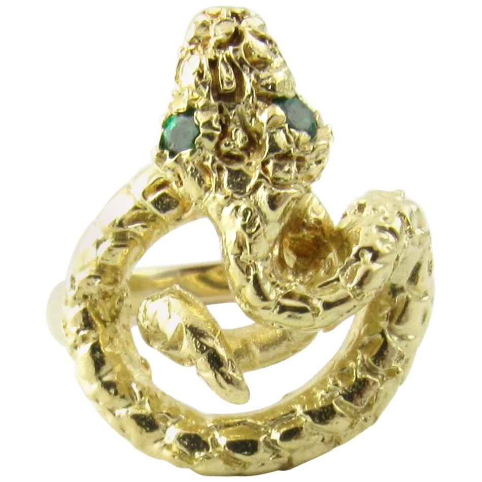 Diamond Snake Ring 18 Karat Yellow Gold Snake For Sale at 1stDibs
