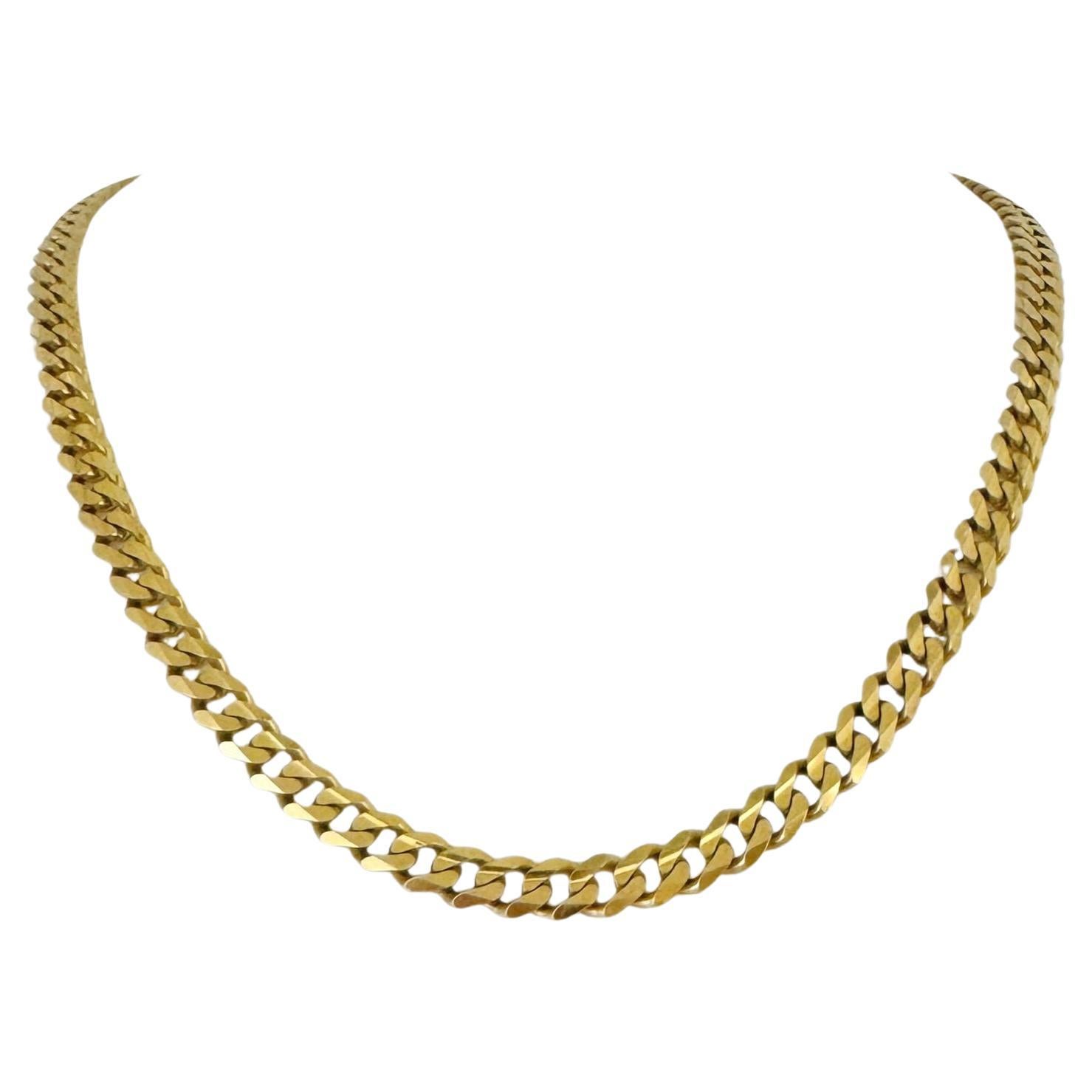 18 Karat Yellow Gold Solid Heavy Curb Link Chain Necklace Canada For ...