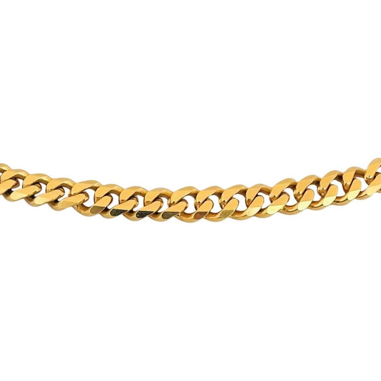 18 Karat Yellow Gold Solid Heavy Curb Link Chain Necklace at 1stDibs