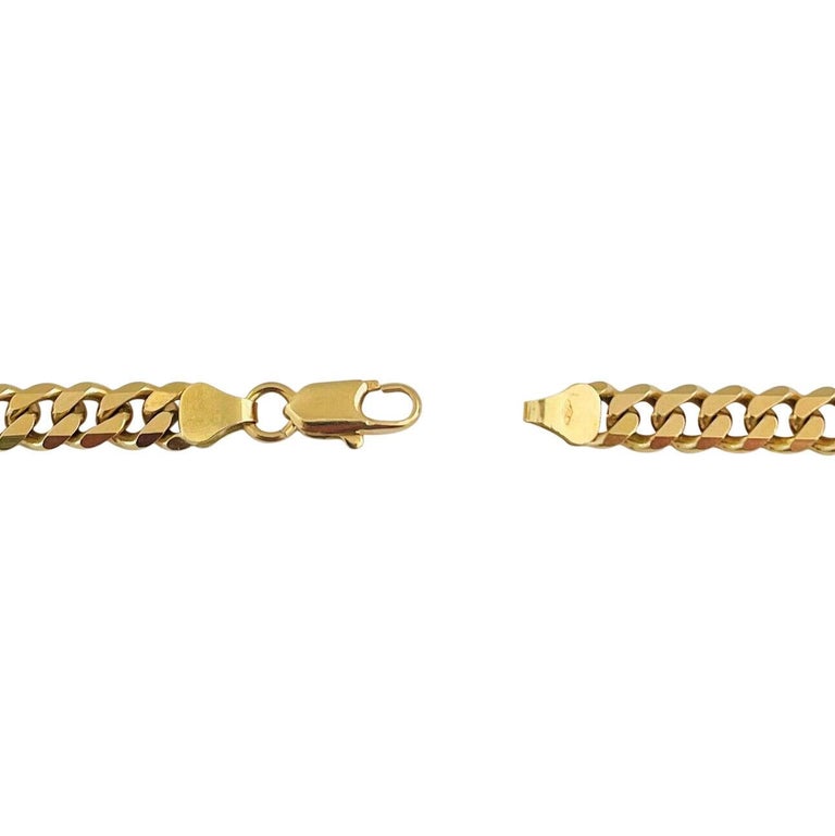 18 Karat Yellow Gold Solid Heavy Curb Link Chain Necklace at 1stDibs