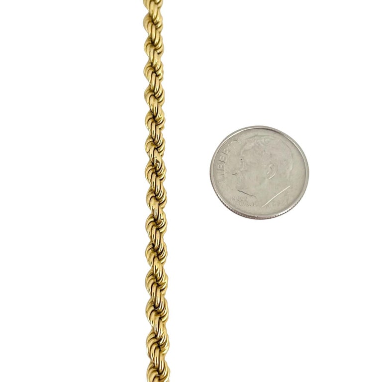 18 Karat Yellow Gold Solid Heavy Long Rope Chain Necklace For Sale at ...