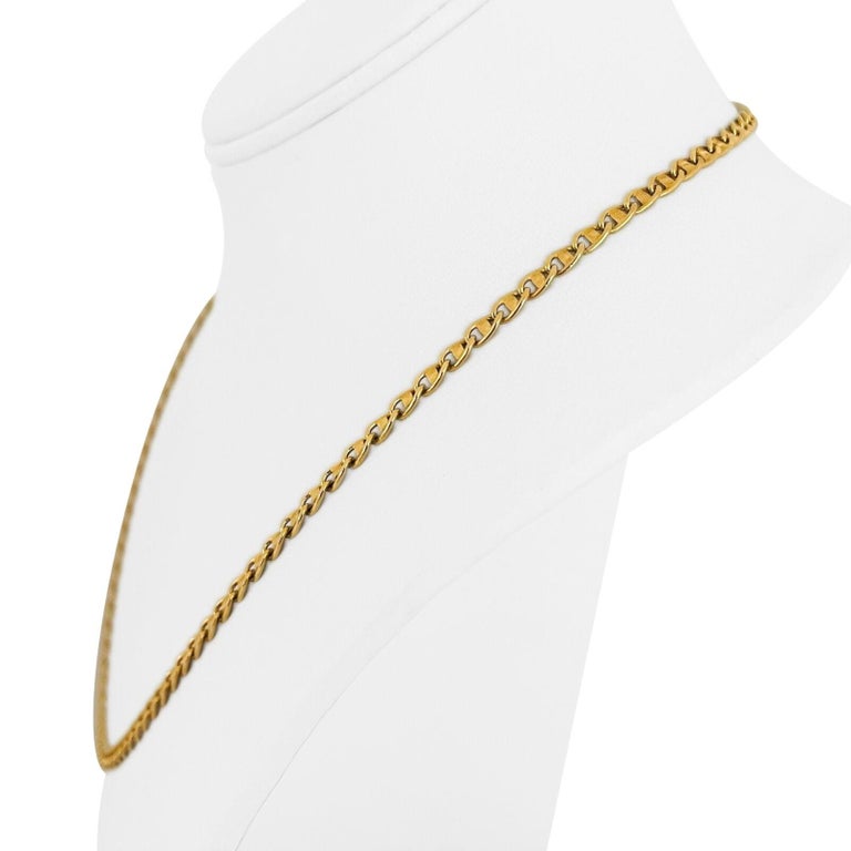 18 Karat Yellow Gold Solid Mariner Gucci Link Chain Necklace Italy at ...