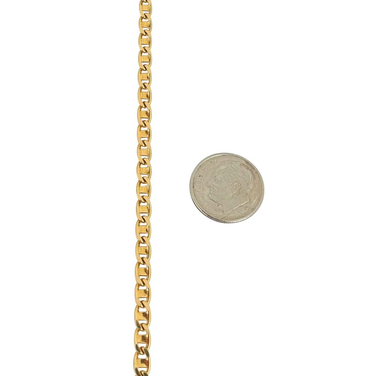 18 Karat Yellow Gold Solid Mariner Gucci Link Chain Necklace Italy at ...