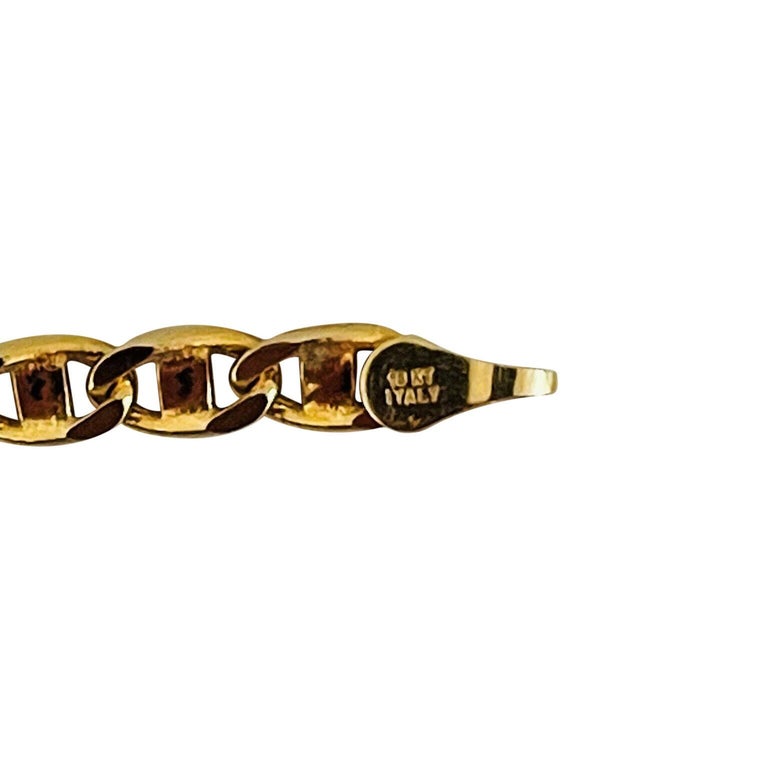 18 Karat Yellow Gold Solid Mariner Gucci Link Chain Necklace Italy at ...