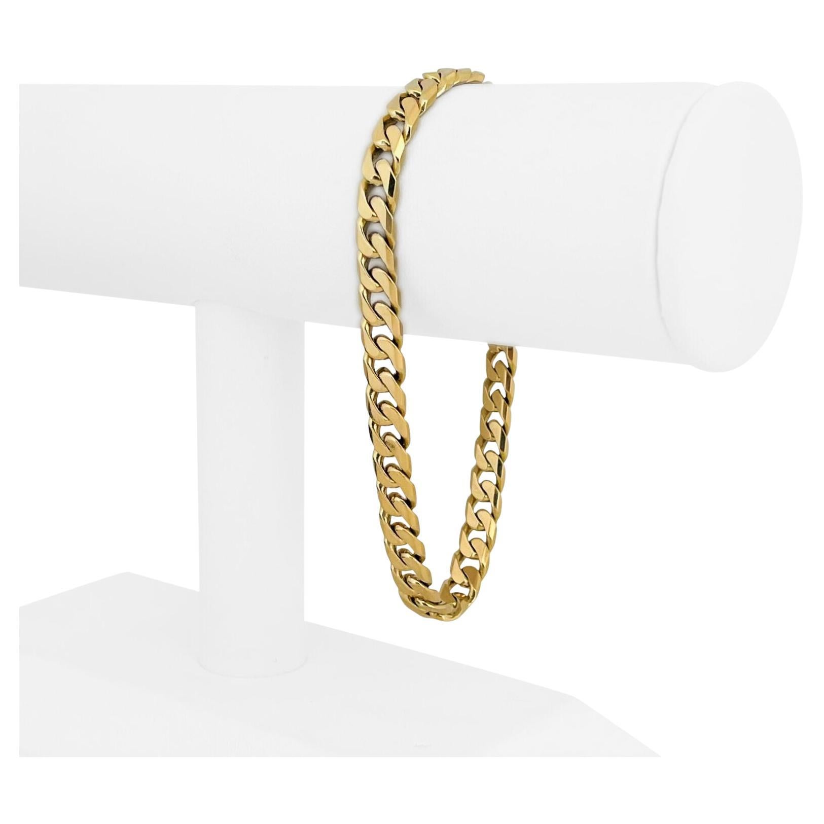 18 Karat Two-Tone Open Curb Link Diamond Men's Bracelet at 1stDibs