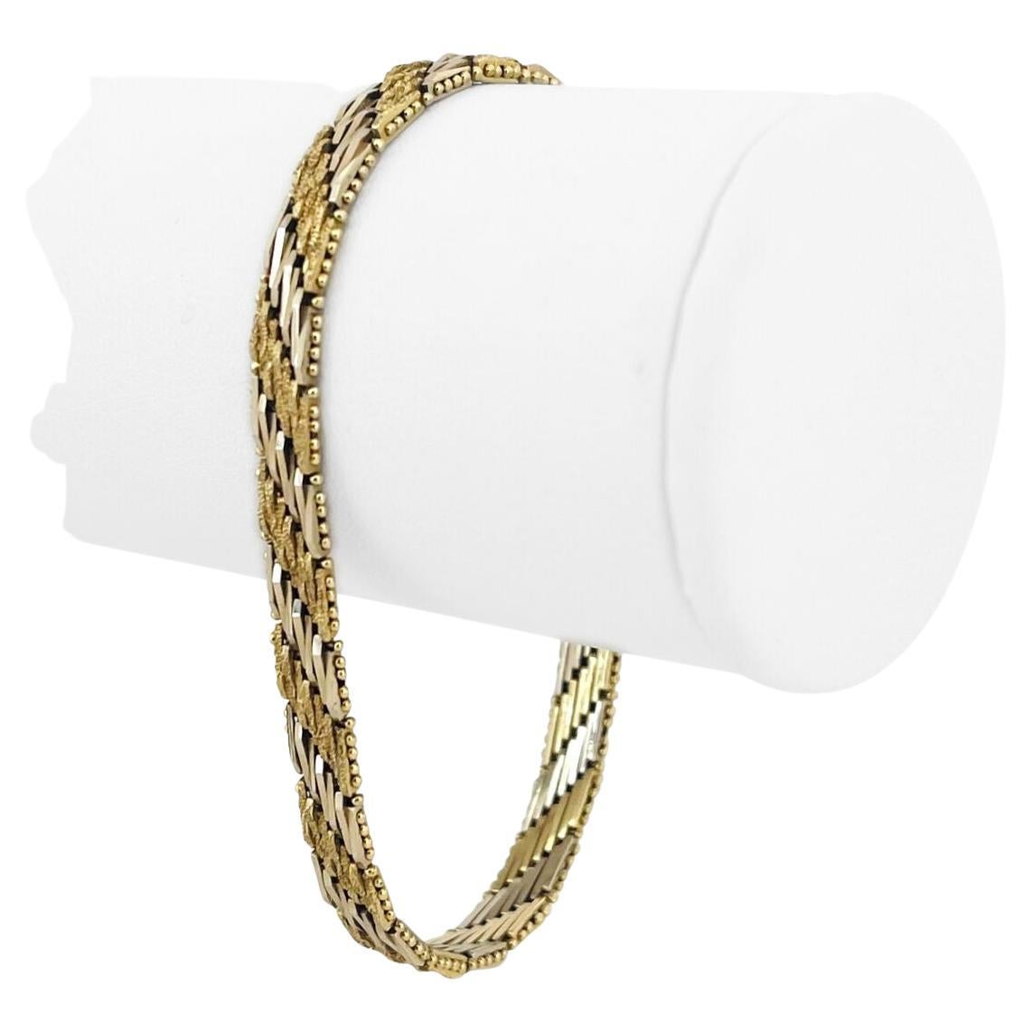 14 Karat Yellow Gold QVC Imperial Gold Mirror Bar Link Bracelet For Sale at 1stDibs