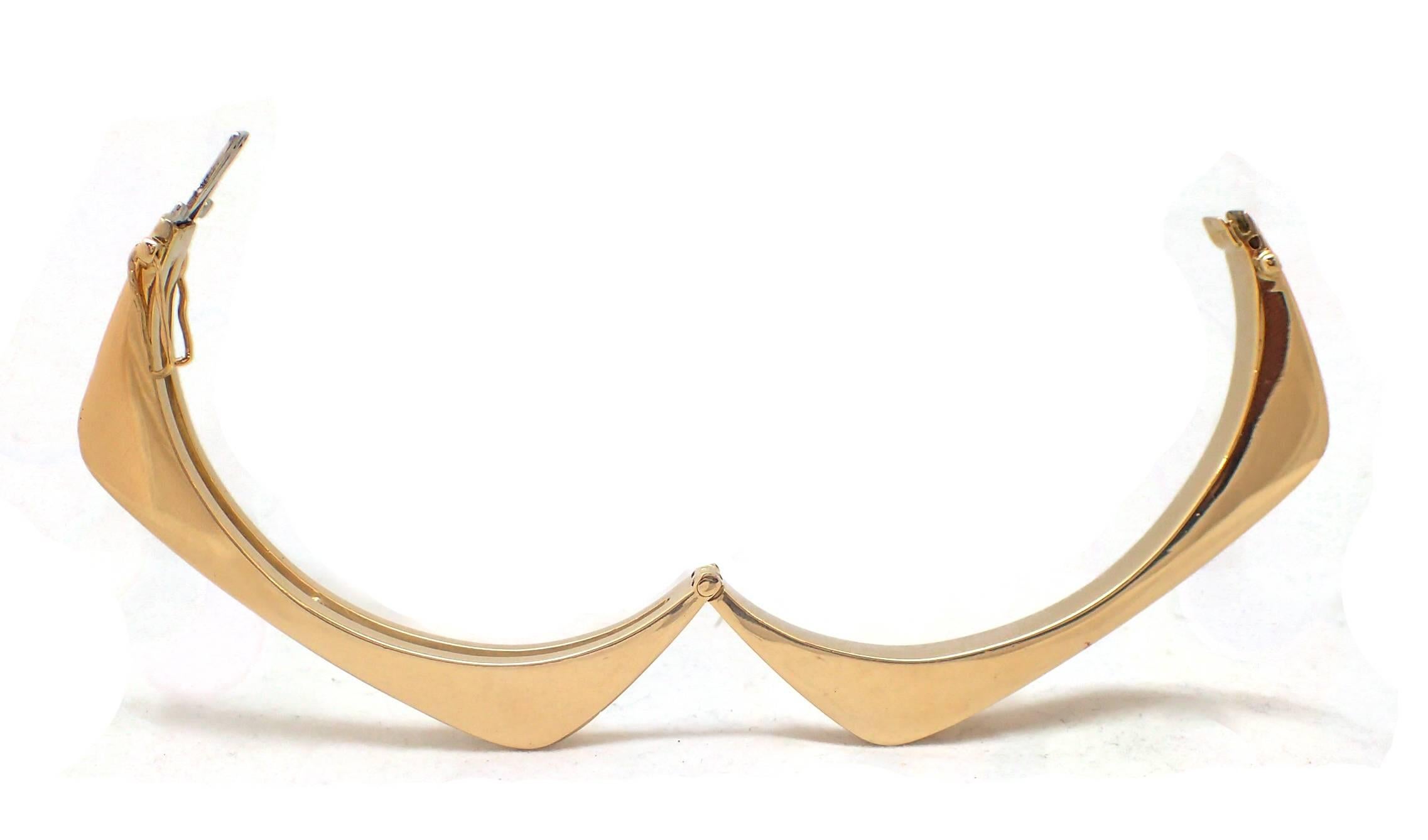 18 Karat Yellow Gold Square Diamond Bangle Bracelet For Sale at 1stDibs ...