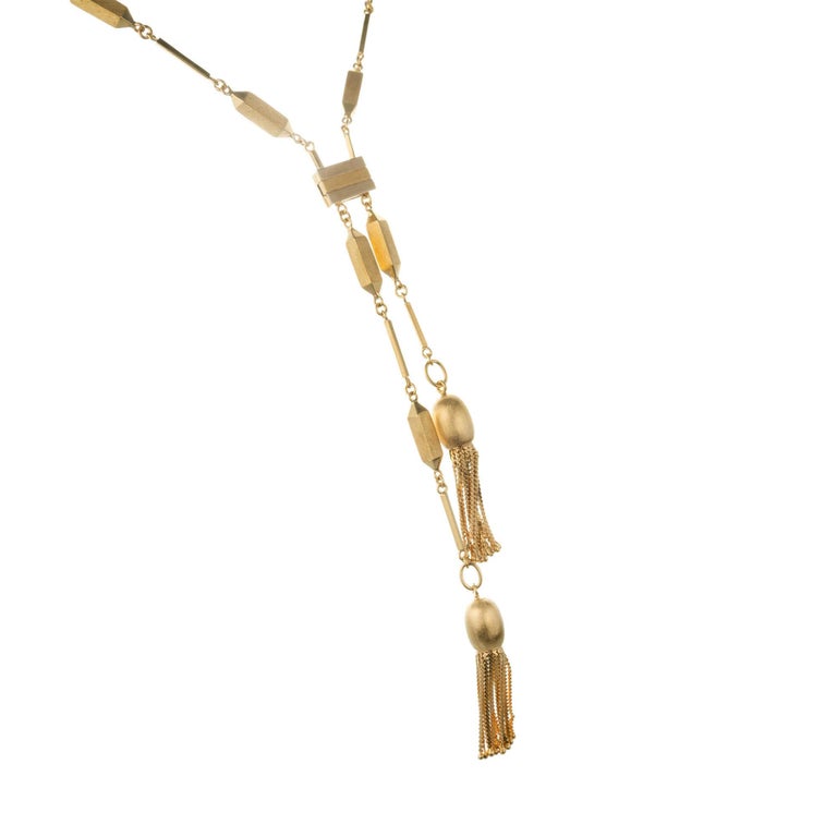 18 Karat Yellow Gold Tassel Necklace at 1stDibs