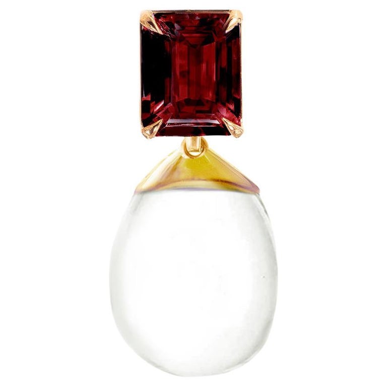 18 Karat Yellow Gold Transformer Brooch with Ruby For Sale at 1stDibs