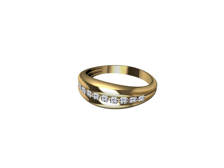 Customizable 18 Karat Yellow Gold Two Ovals Diamond Ring For Sale at ...