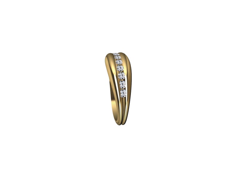 Customizable 18 Karat Yellow Gold Two Ovals Diamond Ring For Sale at ...