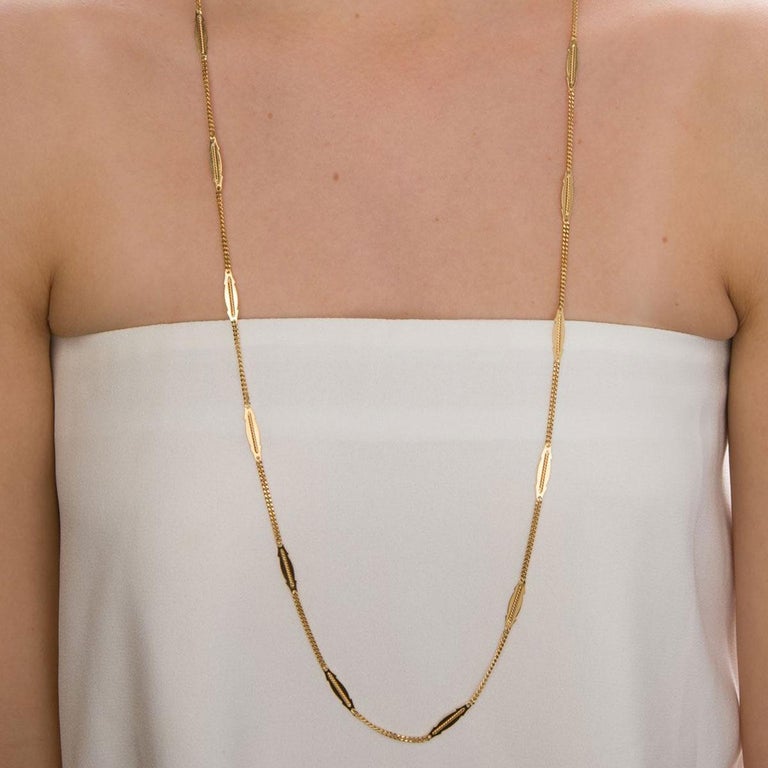 18 Karat Yellow Gold UNO-A-ERRE Fancy Link Chain For Sale at 1stDibs ...