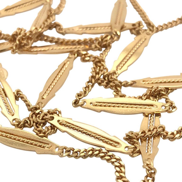 18 Karat Yellow Gold UNO-A-ERRE Fancy Link Chain For Sale at 1stDibs ...