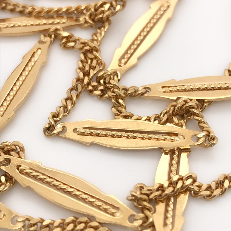 18 Karat Yellow Gold UNO-A-ERRE Fancy Link Chain For Sale at 1stdibs