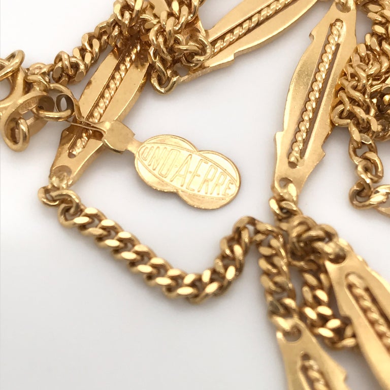 18 Karat Yellow Gold UNO-A-ERRE Fancy Link Chain For Sale at 1stdibs