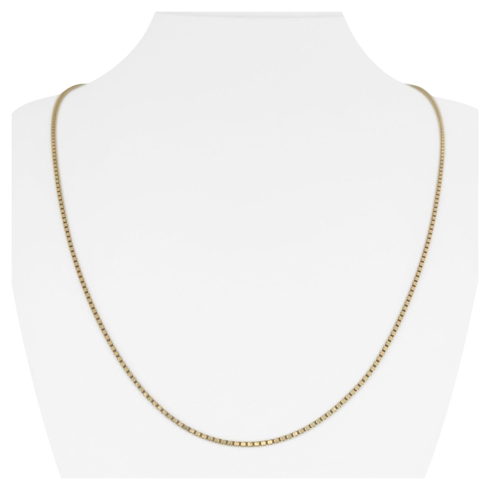 18 Karat Yellow Gold UnoAErre Thin Box Link Chain Necklace Italy For ...