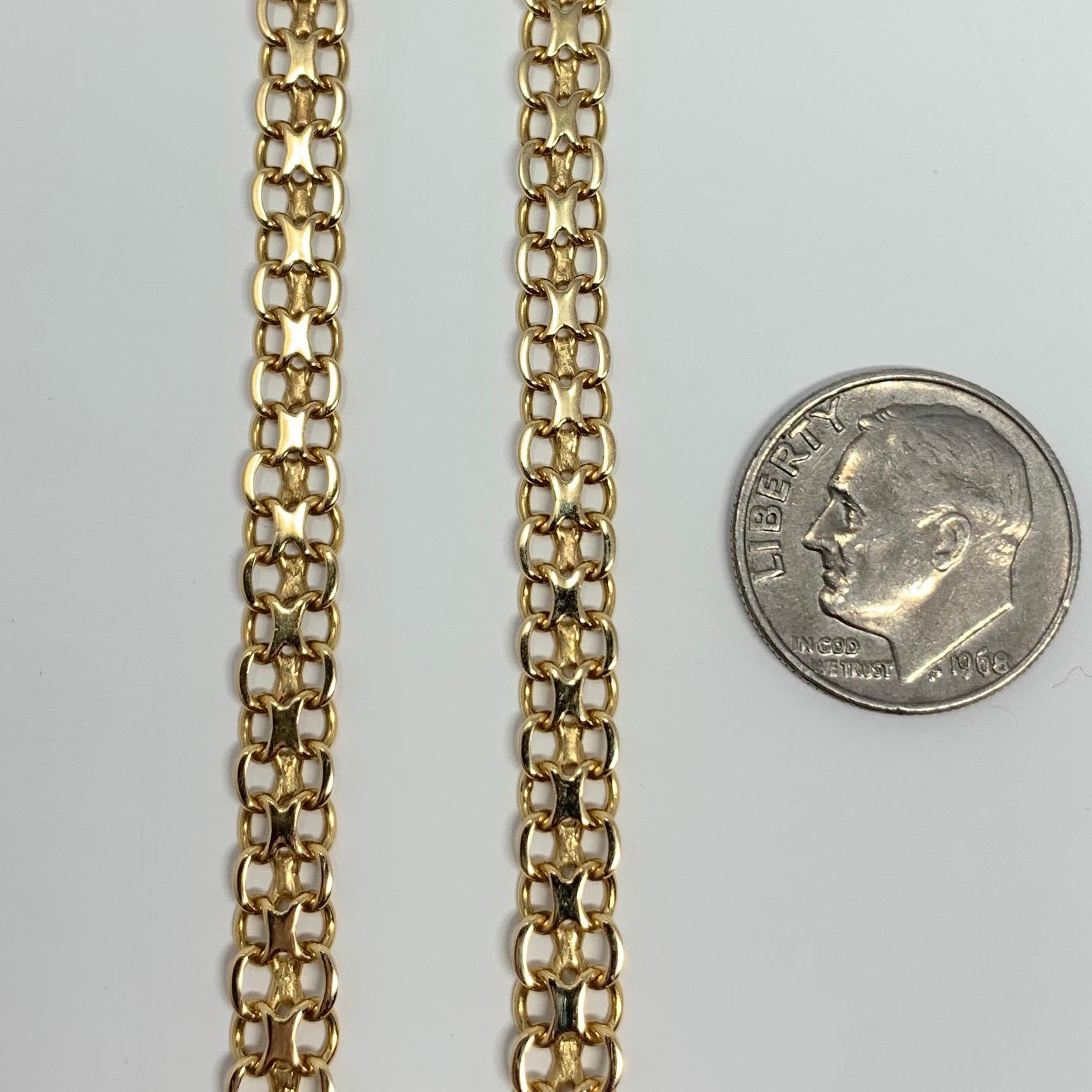 18 Karat Yellow Gold Vintage Graduated Bismark Necklace For Sale at ...