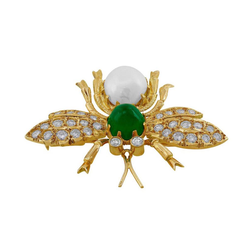 18 Karat Yellow Gold Wasp Brooch For Sale at 1stDibs