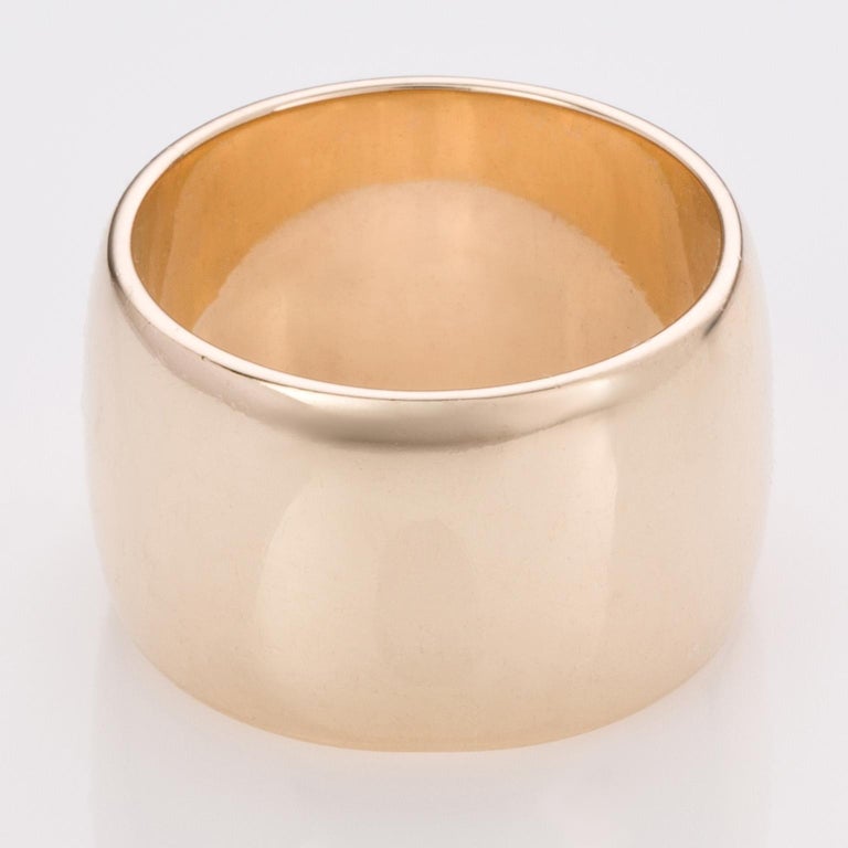 18 Karat Yellow Gold Wide Band Ring at 1stDibs