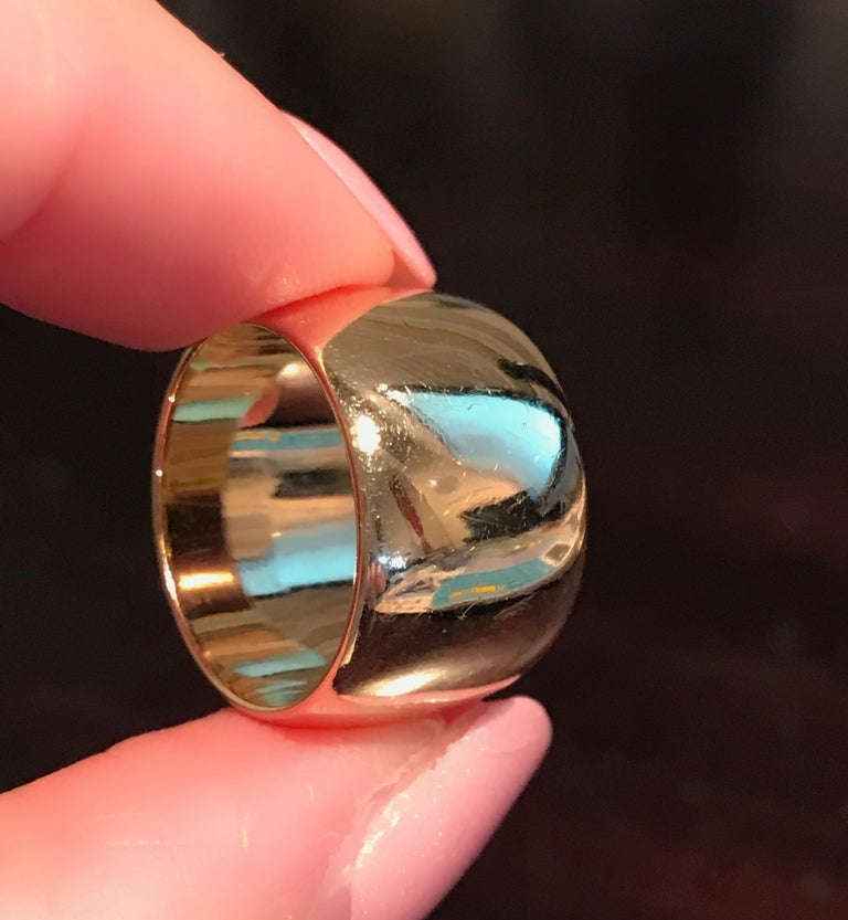 18 Karat Yellow Gold Wide Band Ring at 1stDibs
