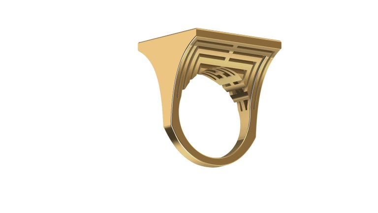 Customizable 18 Karat Yellow Gold Women's size 8 Rectangle Rows Ring ...