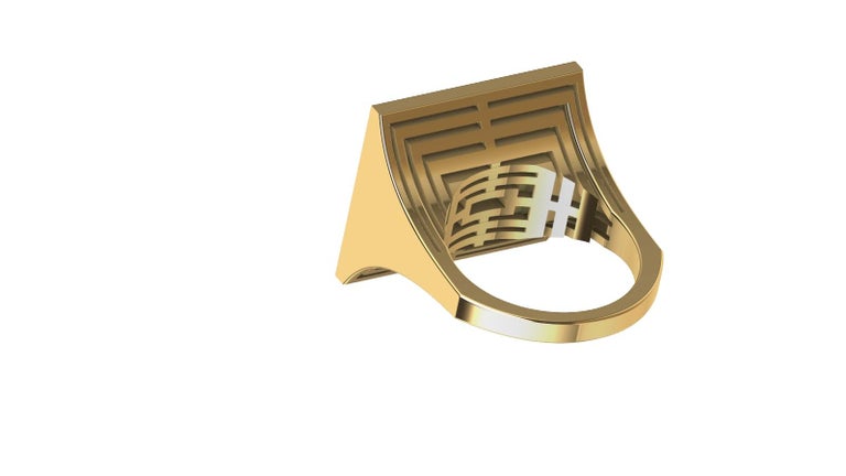 Customizable 18 Karat Yellow Gold Women's size 8 Rectangle Rows Ring ...